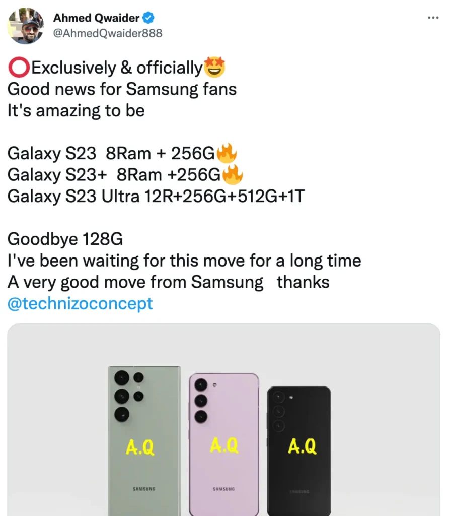 2月1日发布！Samsung Galaxy S23系列参数信息全曝光：顶配12GB+1TB ，搭载超频版Snapdragon 8 Gen 2 ...